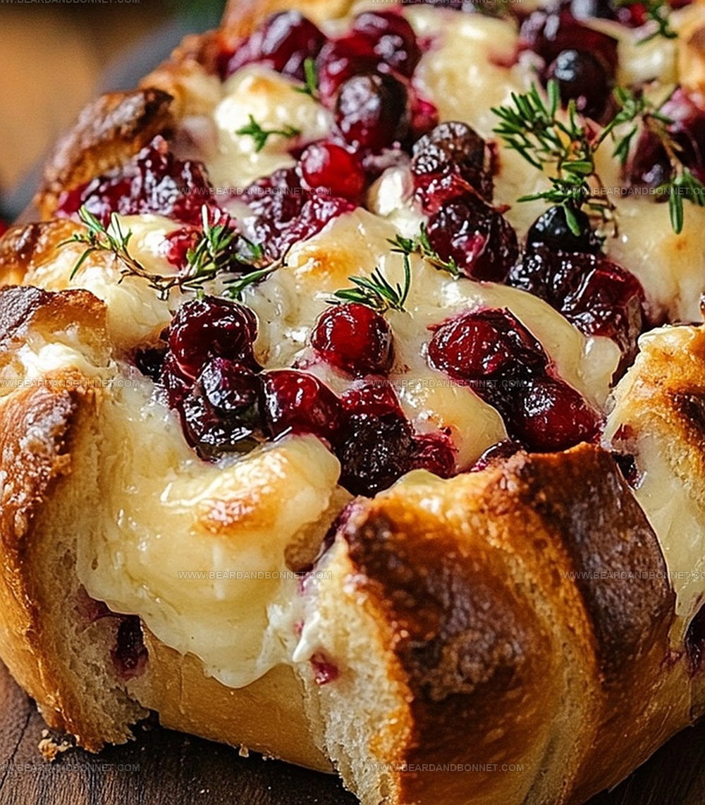 Zesty Cranberry Brie Sourdough Pull-Apart Bread Recipe - Beard and Bonnet